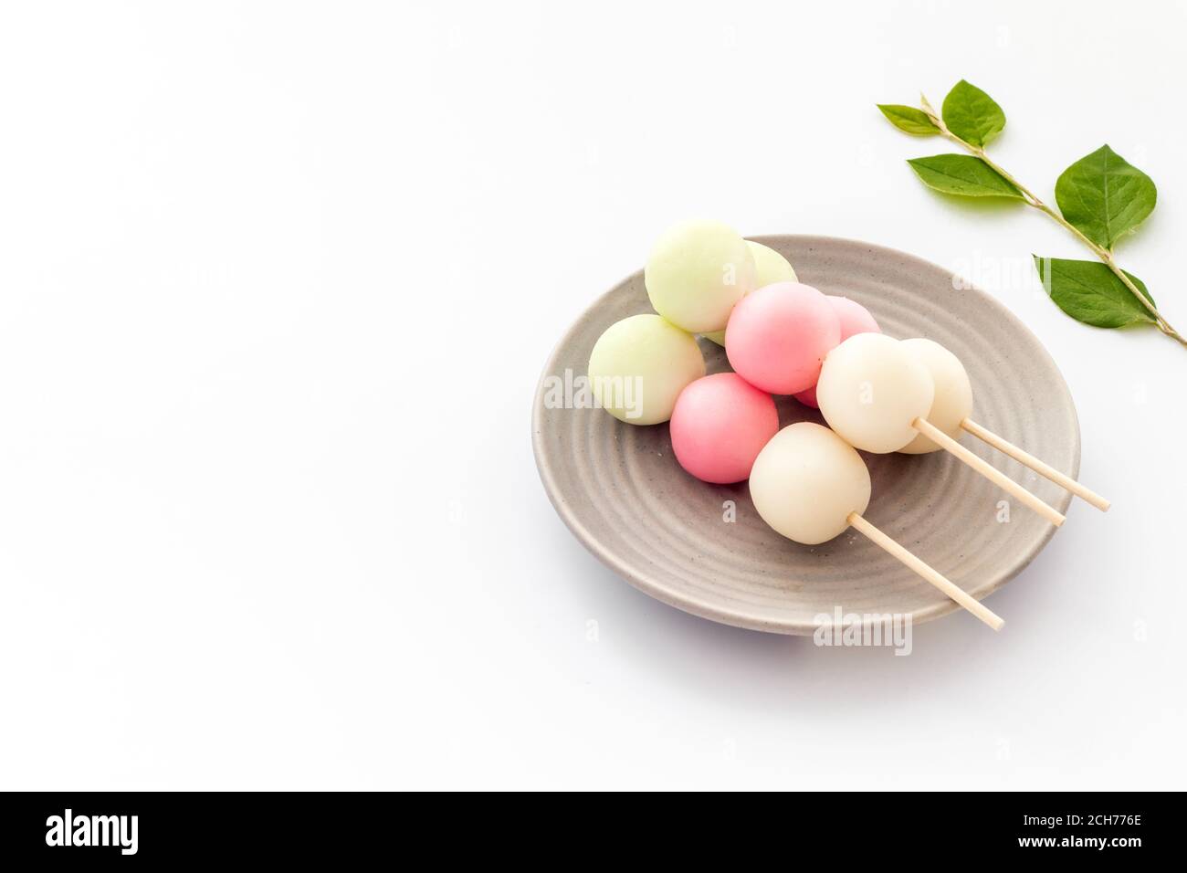 Japanese traditional dessert - three colored dumplings cakes Stock ...