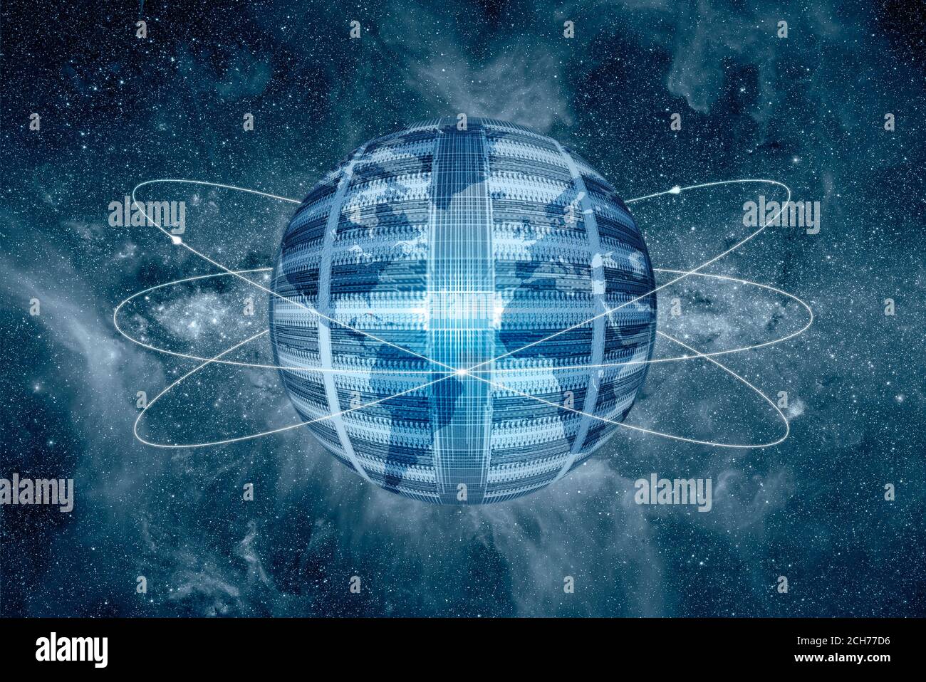 Digital high tech world planet earth concept Stock Photo - Alamy