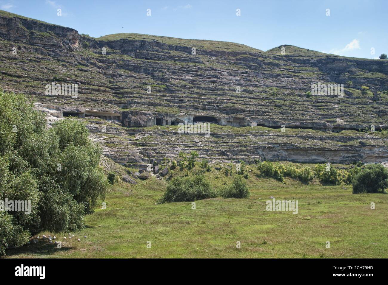 Old abandoned limestone mines with blue sky Stock Photo - Alamy