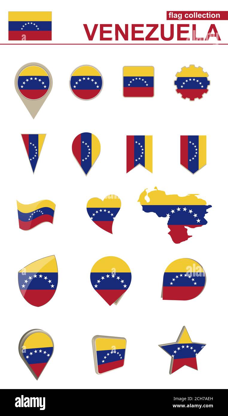 Venezuela Flag Collection. Big set for design. Vector Illustration ...