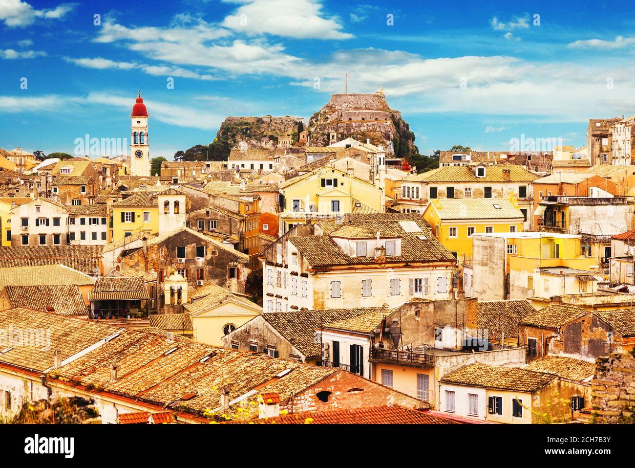 Panoramic view of Corfu Old Town, Greece Stock Photo - Alamy