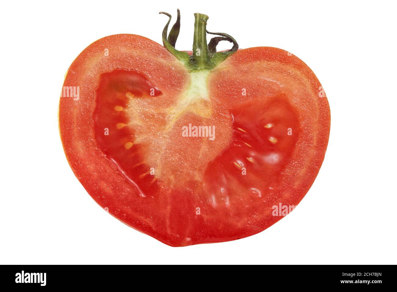 Fresh cut half of tomato isolated on white Stock Photo - Alamy