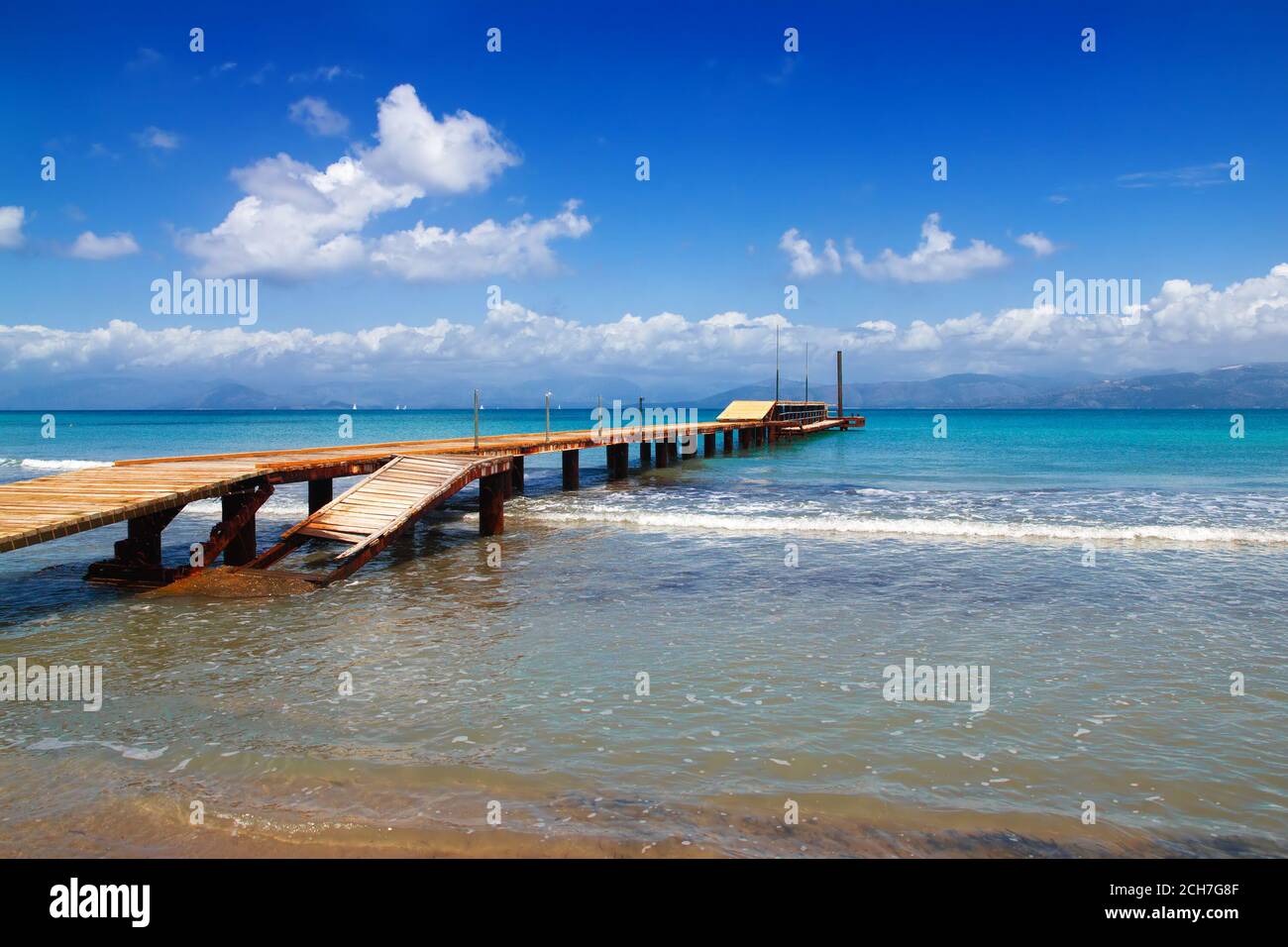 Kavos jetty, Corfu island, Greece Stock Photo - Alamy