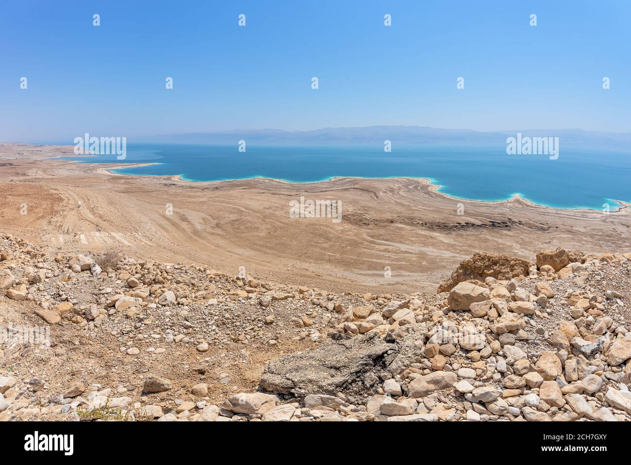 A view of the Dead Sea, Israel, the lowest place on earth Stock Photo ...