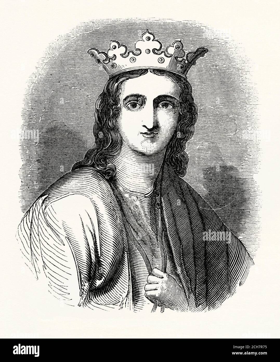 An old engraving of Eleanor of Castile (1241–1290). Eleanor was an ...