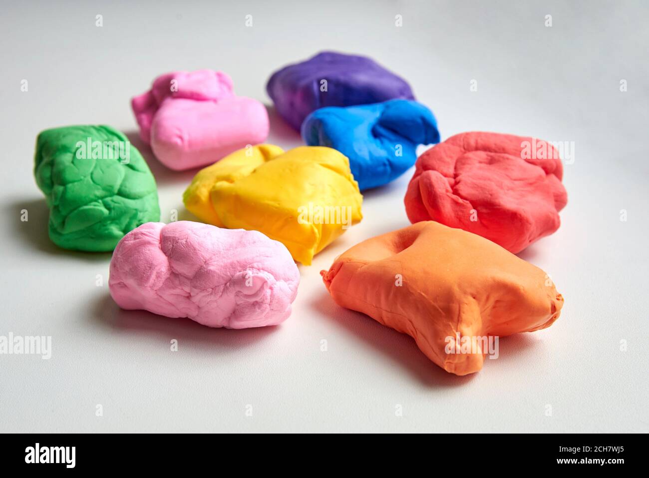 Masses of super light multi-colored air plasticine, developing ...