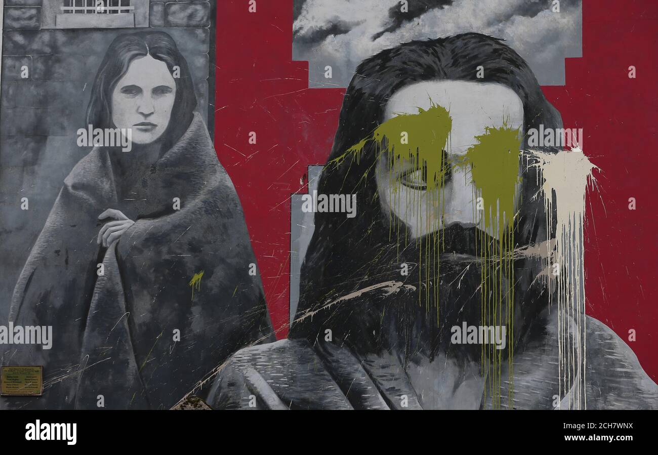 A mural depaicting Sinn Fein MLA Raymond McCartney during the 1981 ...