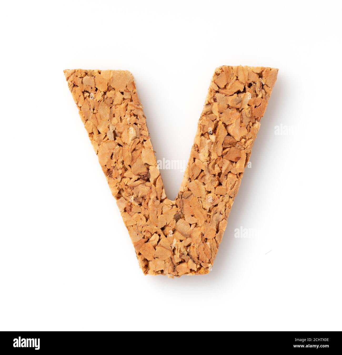 The letter “V" on the cork on a white background Stock Photo - Alamy
