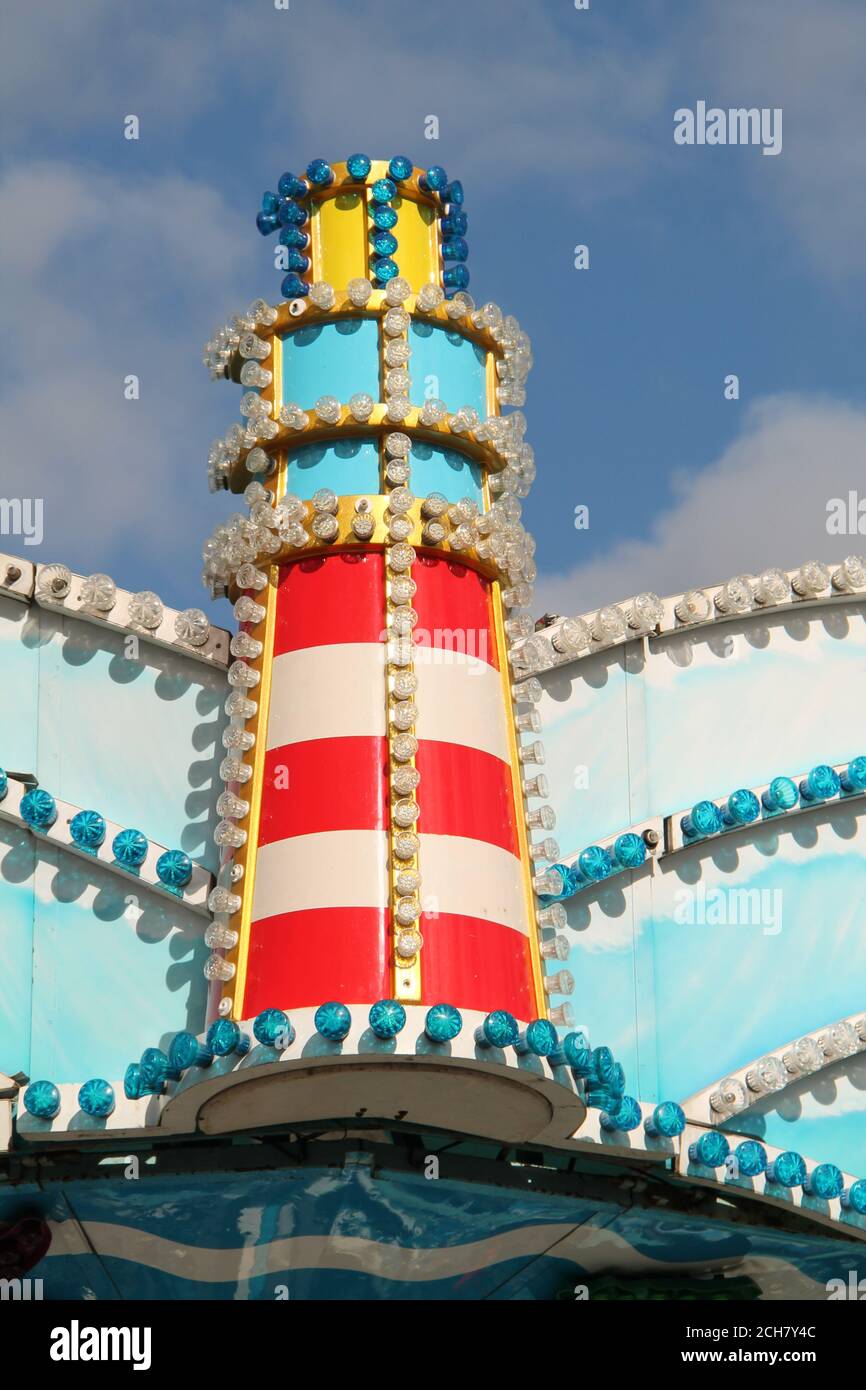 A Lighting Display on a Fun Fair Amusement Ride Stock Photo - Alamy