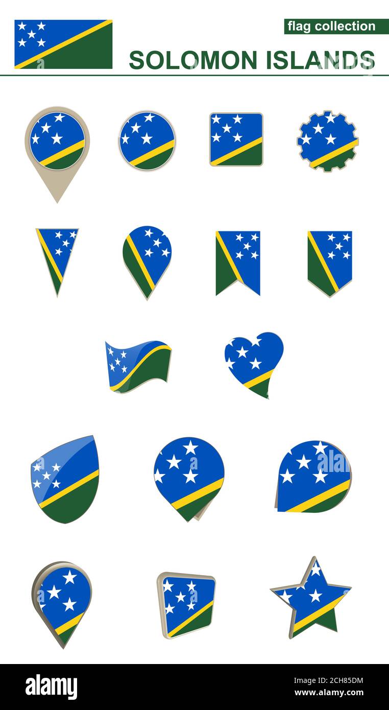 Solomon Islands Flag Collection. Big set for design. Vector ...