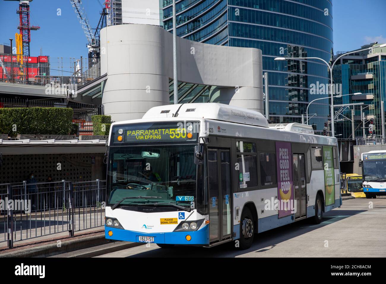 Sydney buses and bus interchange station in Parramatta city centre ...