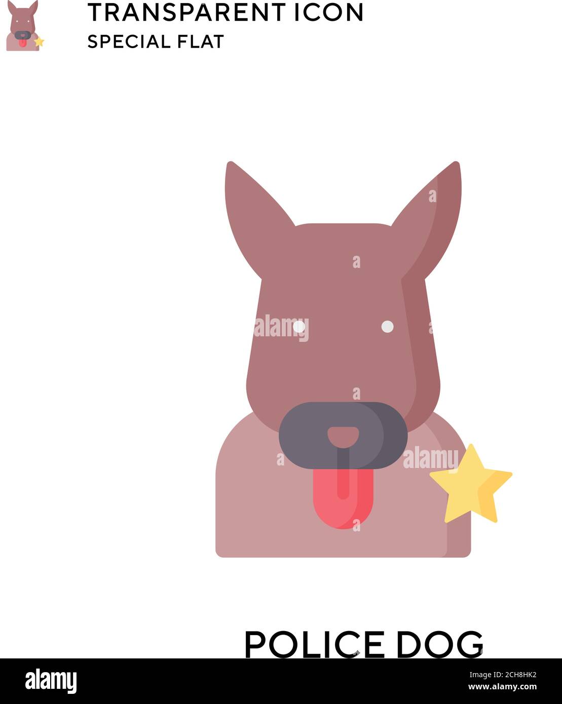 Police dog vector icon. Flat style illustration. EPS 10 vector Stock ...