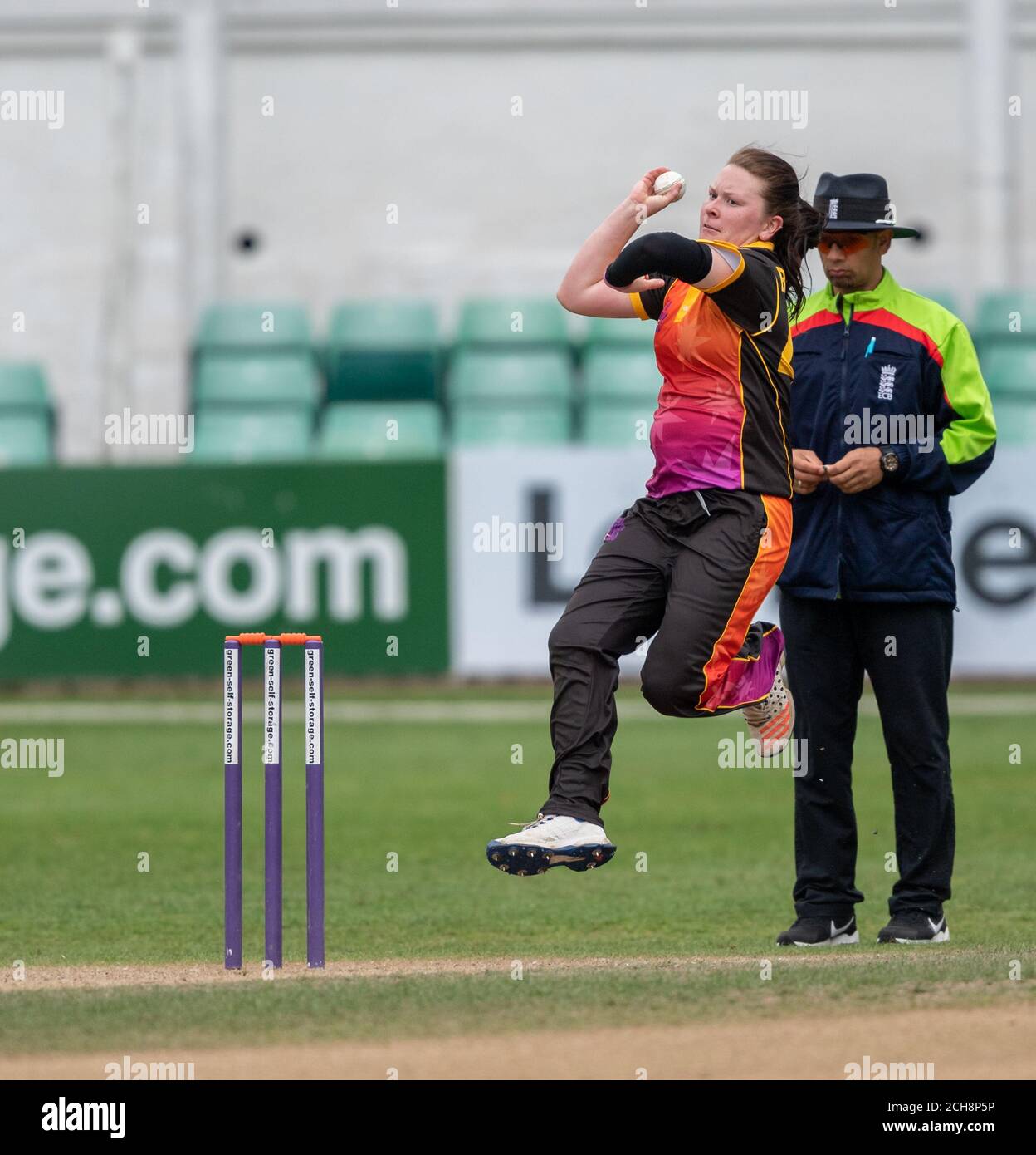 Liz Russell bowling for Central Sparks against Lightning in a Rachael ...