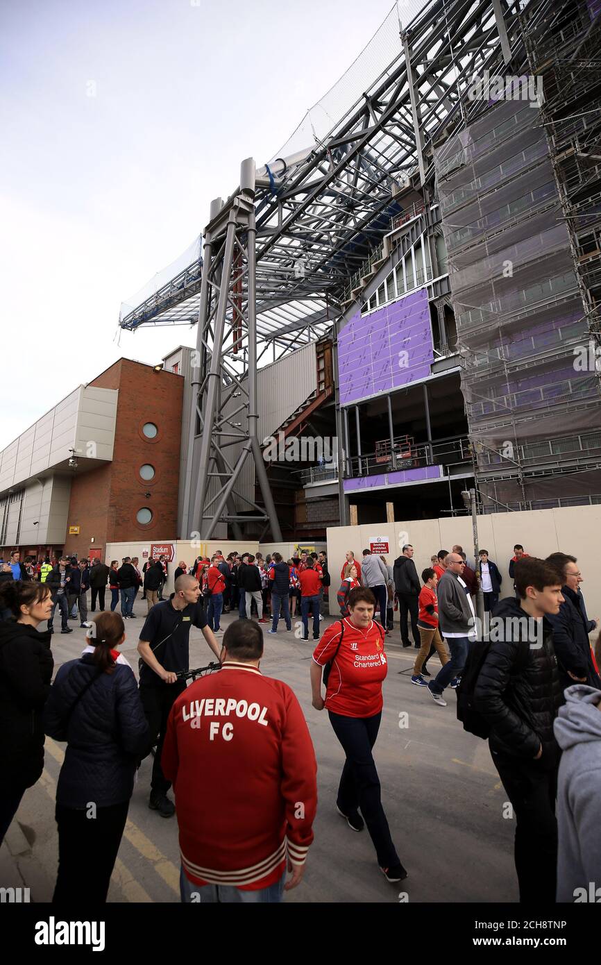 Fans outside the ground Stock Photo - Alamy