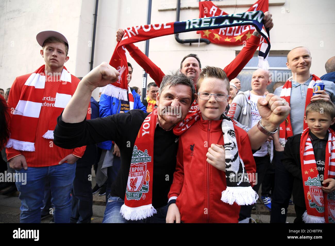 Fans outside the ground Stock Photo - Alamy
