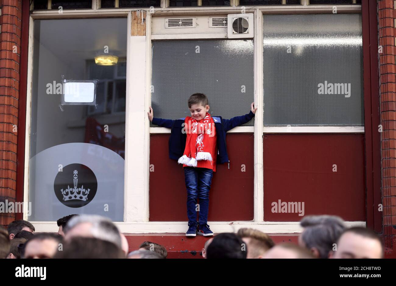 Fans outside the ground Stock Photo - Alamy