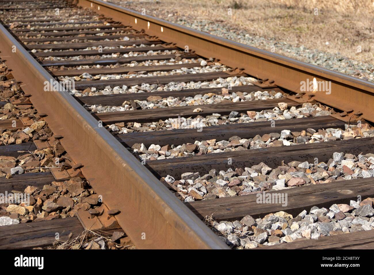 Old wooden railroad sleeper detail hi-res stock photography and images - Alamy