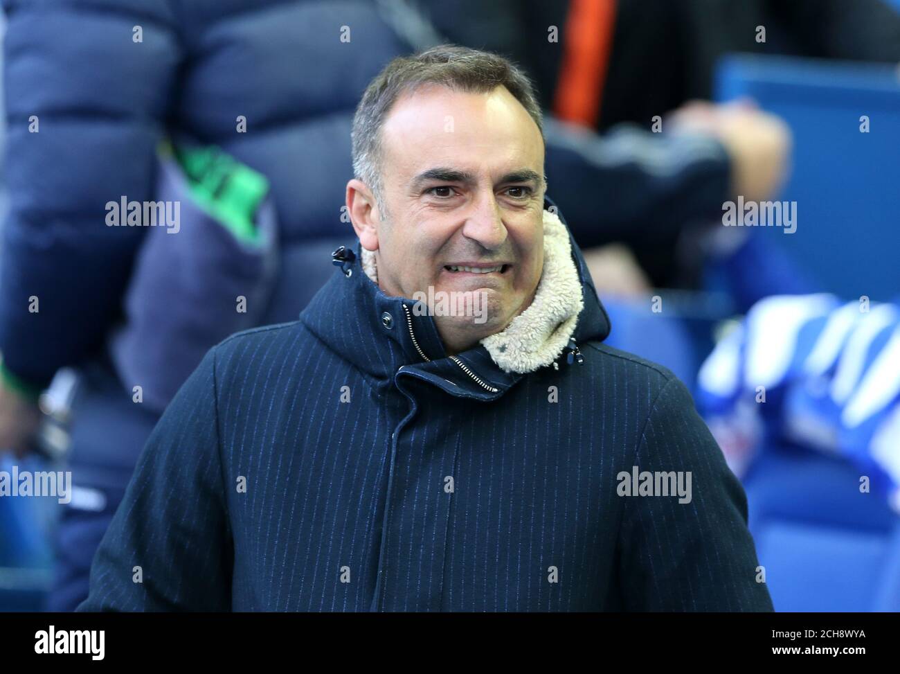 Sheffield wednesday manager carlos carvalhal on touchline hi-res stock ...