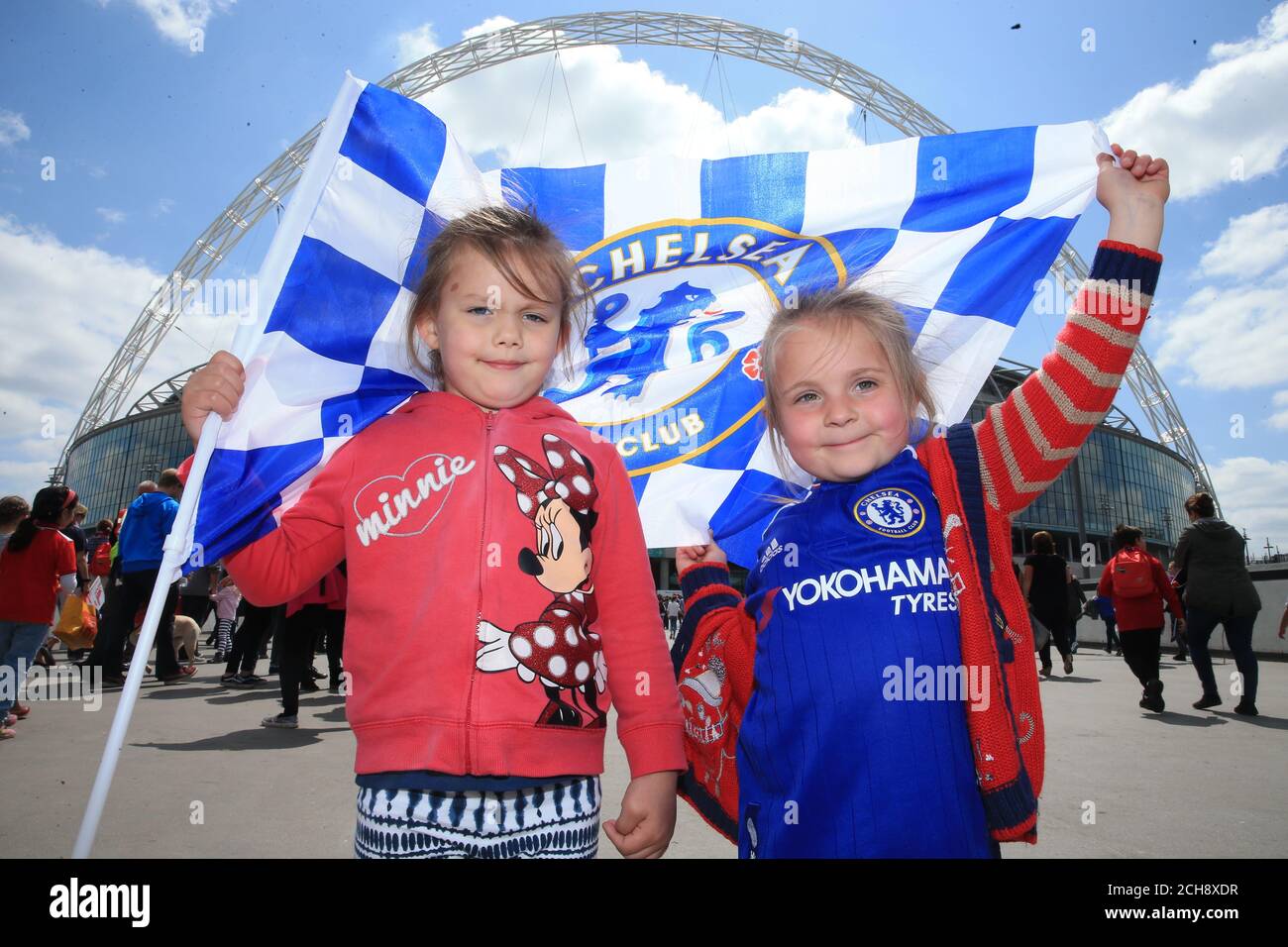 Chelsea fans before the SSE Women's FA Cup Final at Wembley Stadium ...