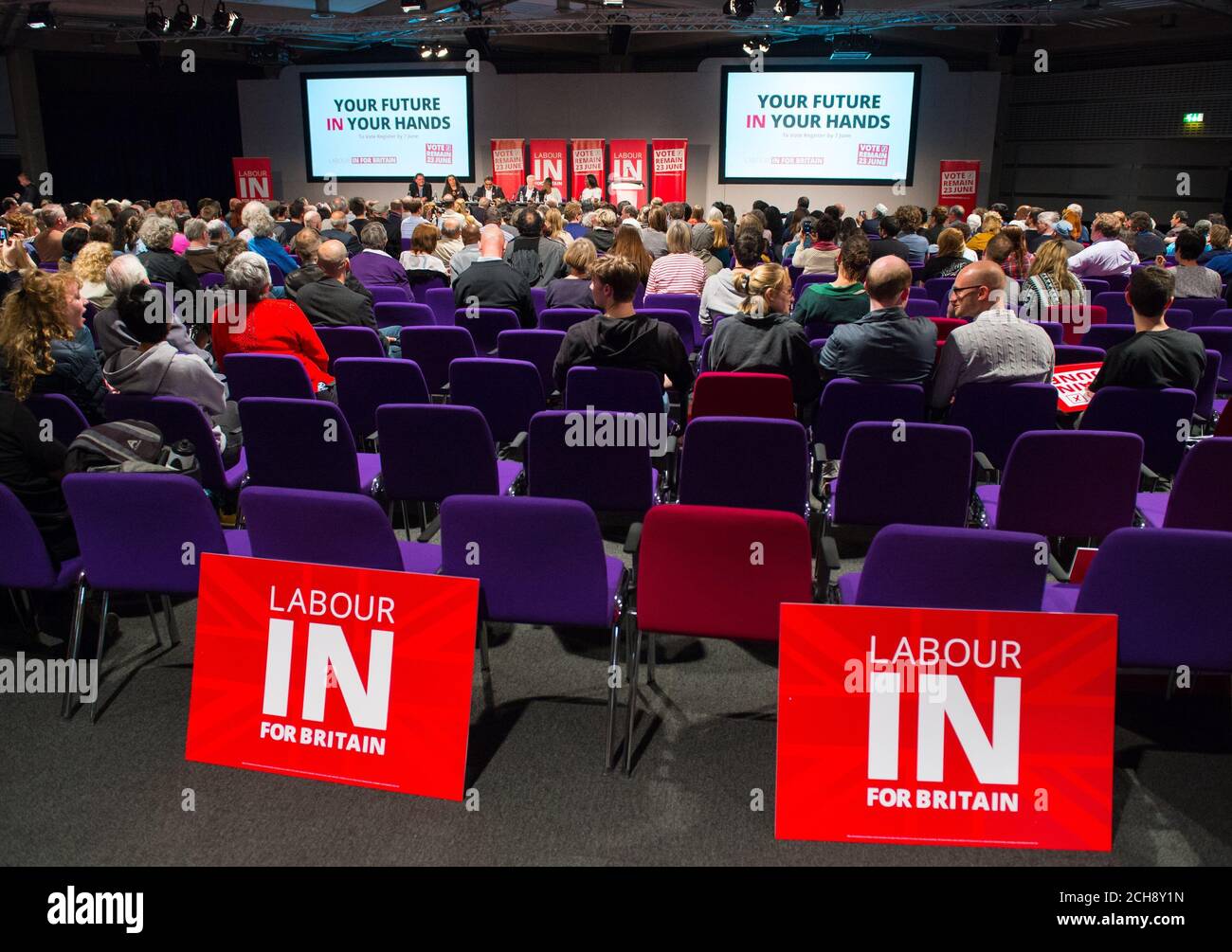 Rows of empty seats at the Rally to Remain campaign event attended by ...