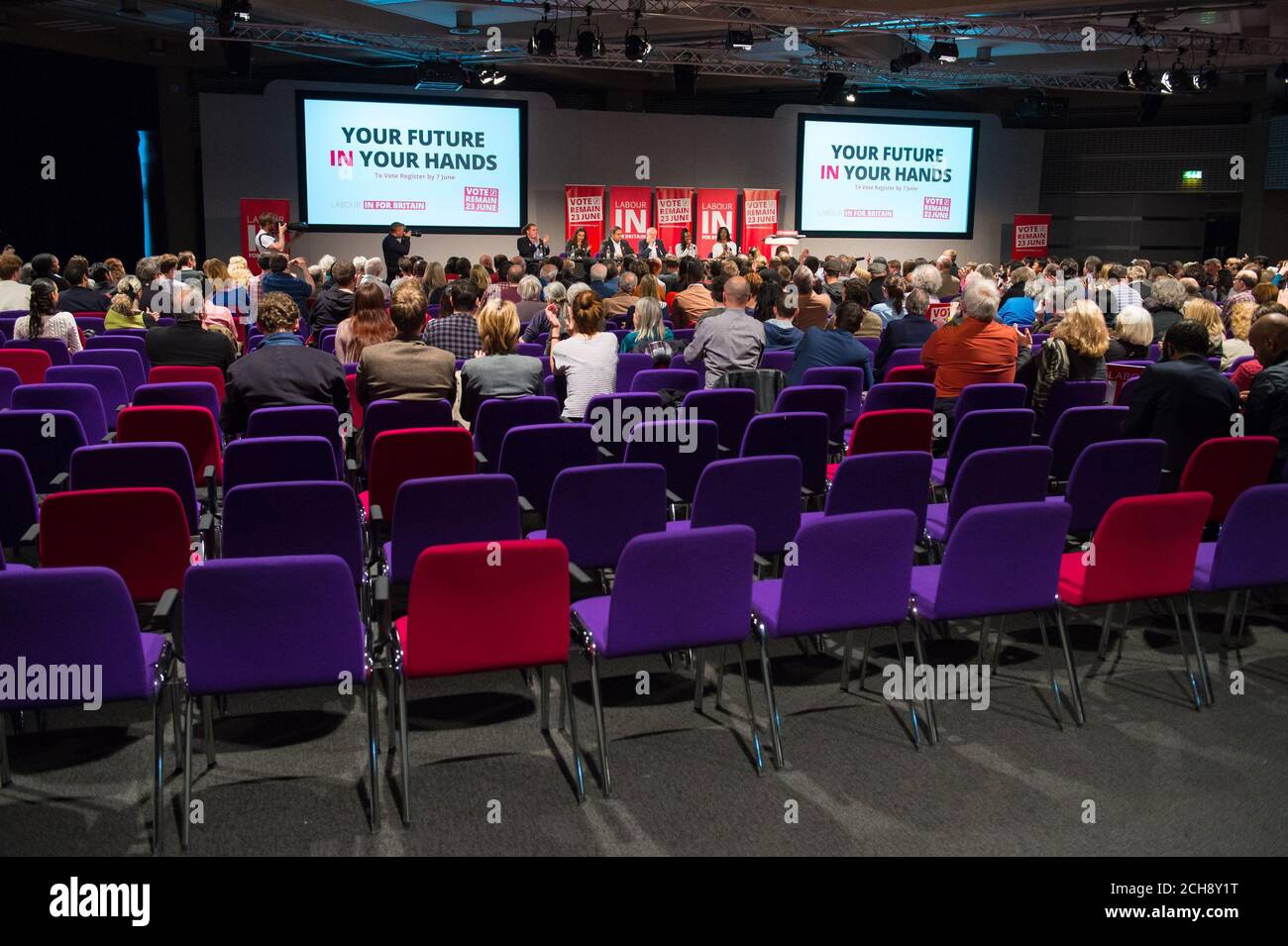 Rows of empty seats at the Rally to Remain campaign event attended by ...