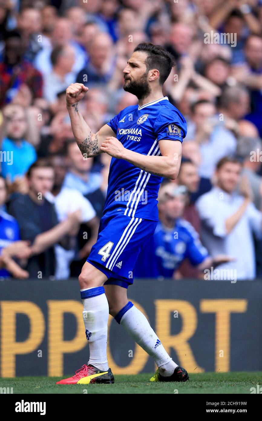 Chelsea's Francesc Fabregas celebrates scoring their first goal of the ...