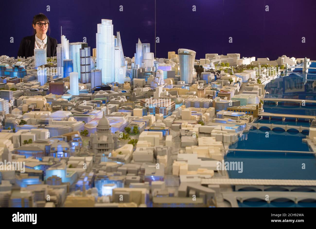 Letizia Cenni views the City of LondonâÂ€Â™s official 1:500th scale ...