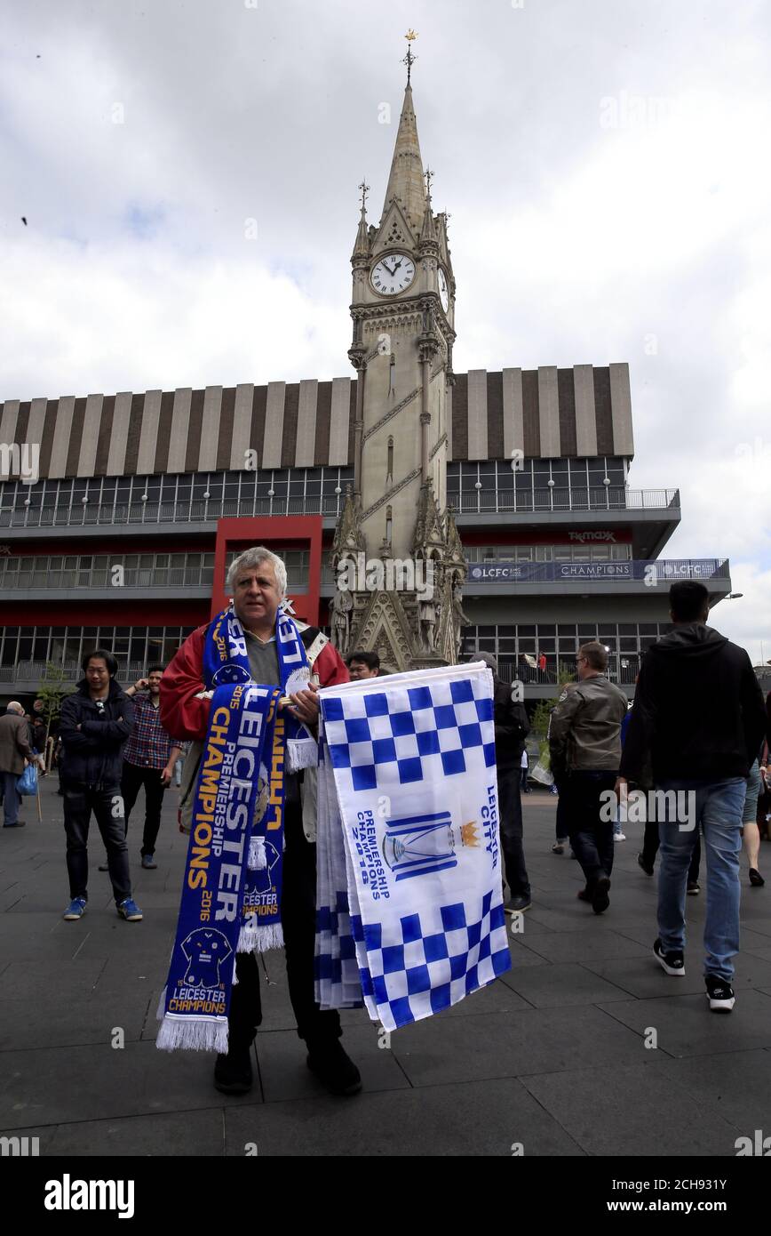 A market trader with flags and scarves near the Clock Tower ahead of ...