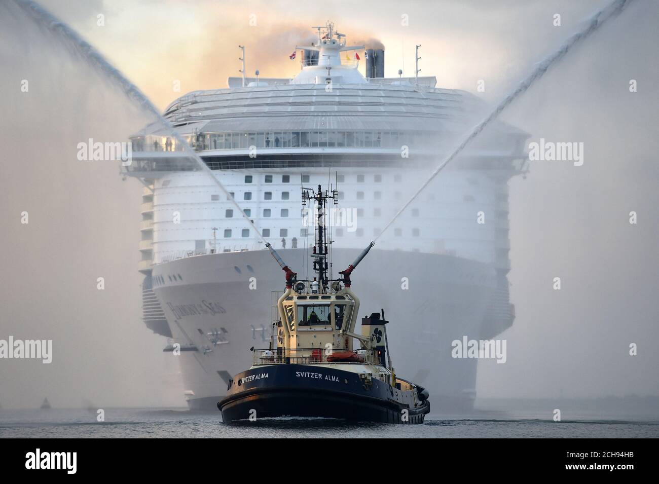 The world's largest passenger ship, MS Harmony of the Seas, owned by ...