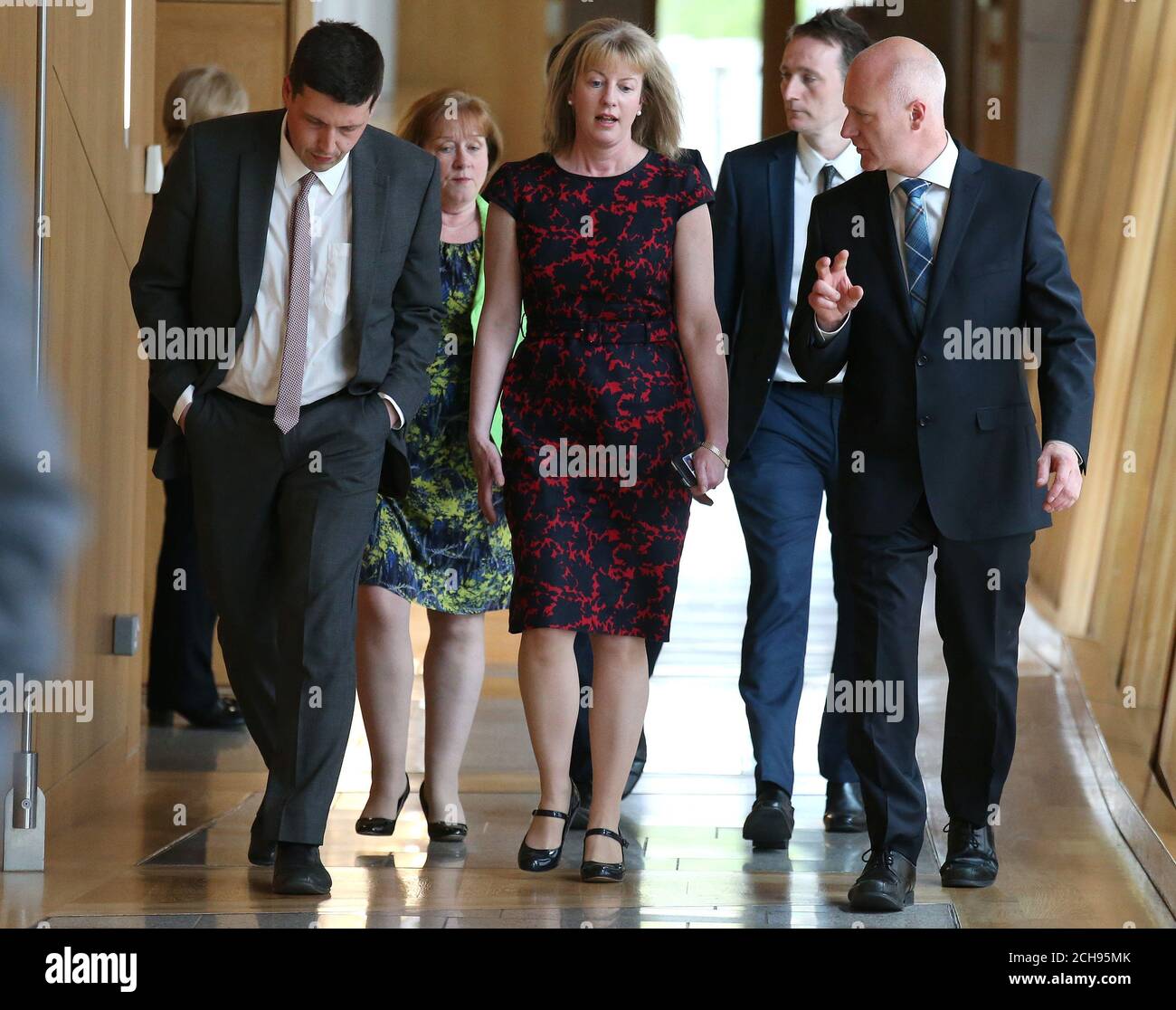 SNP MSP Shona Robison (centre) arrives for a vote at the Scottish ...