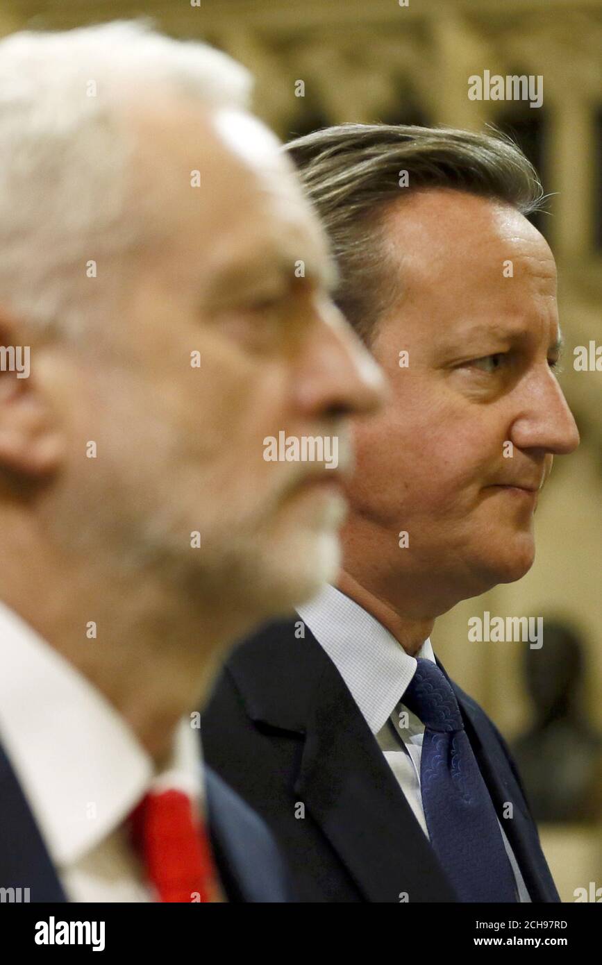 Prime Minister David Cameron (right) and Labour Party leader Jeremy ...