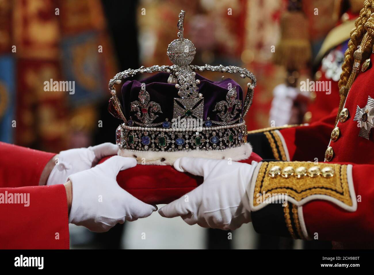 The Imperial State Crown is carried ahead of the State Opening of ...