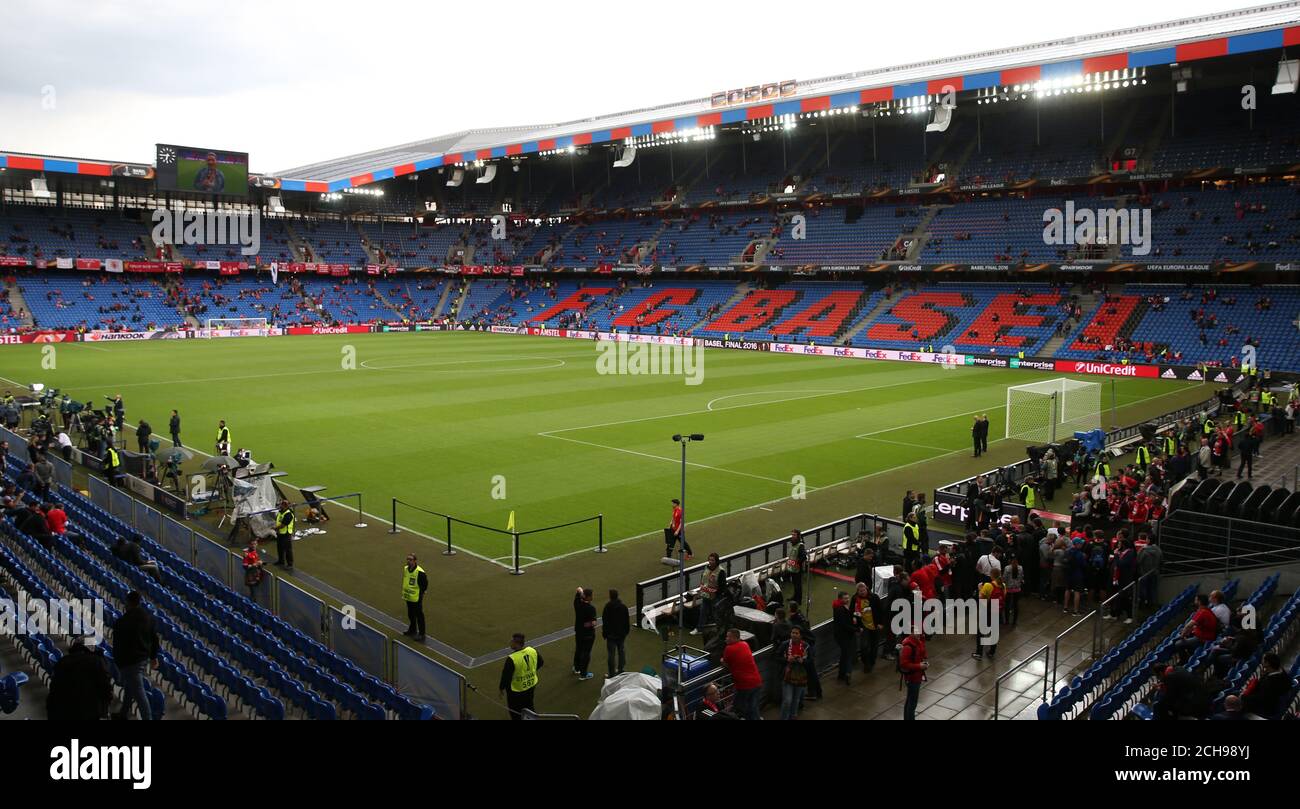 A view of the stadium before the UEFA Europa League Final at St. Jakob ...