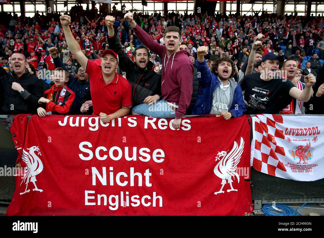 Liverpool supporters before the UEFA Europa League Final at St. Jakob ...