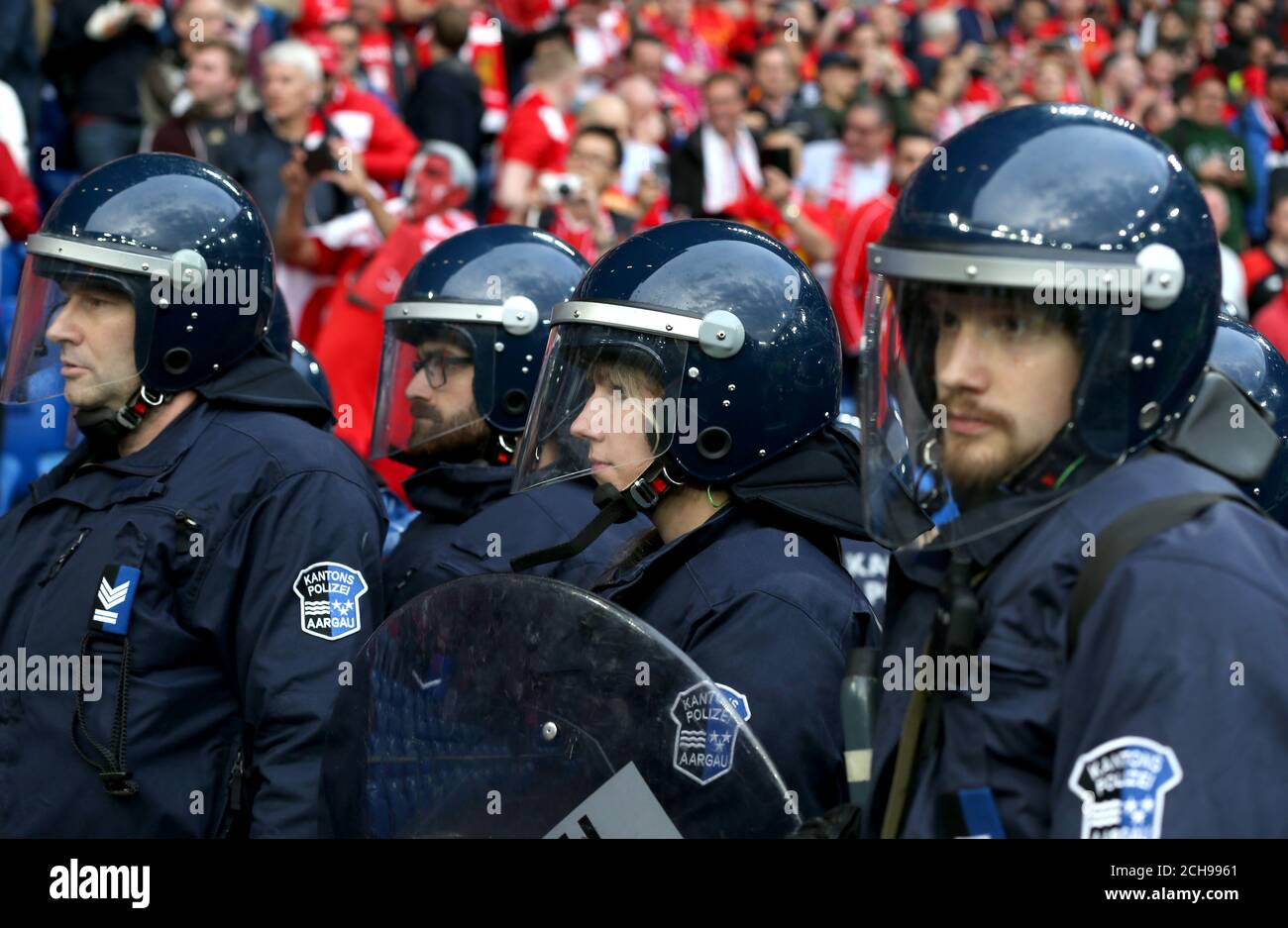 Local police inside the ground before the UEFA Europa League Final at ...