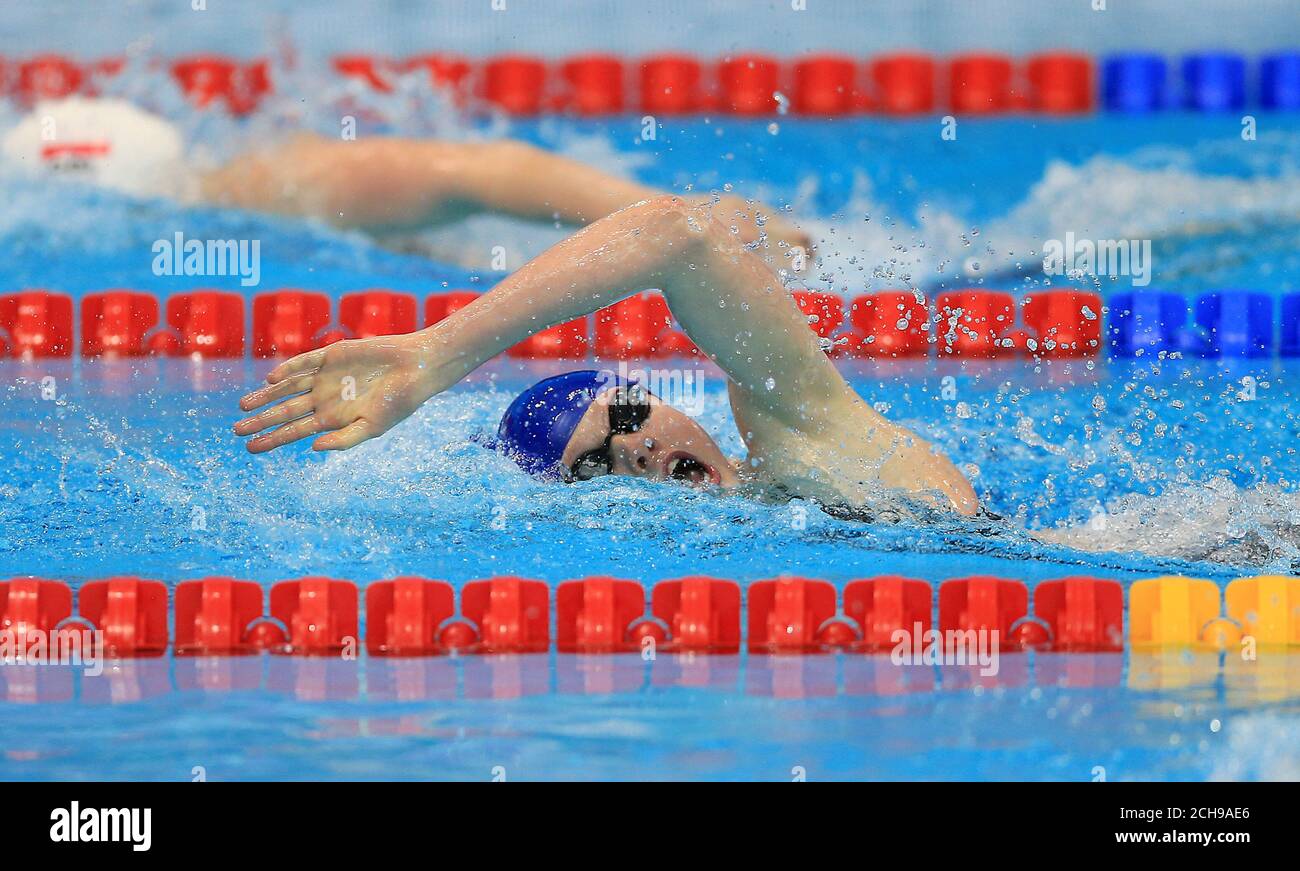 Great Britain's Georgia Coates during her heat in the Women's 4x200m ...