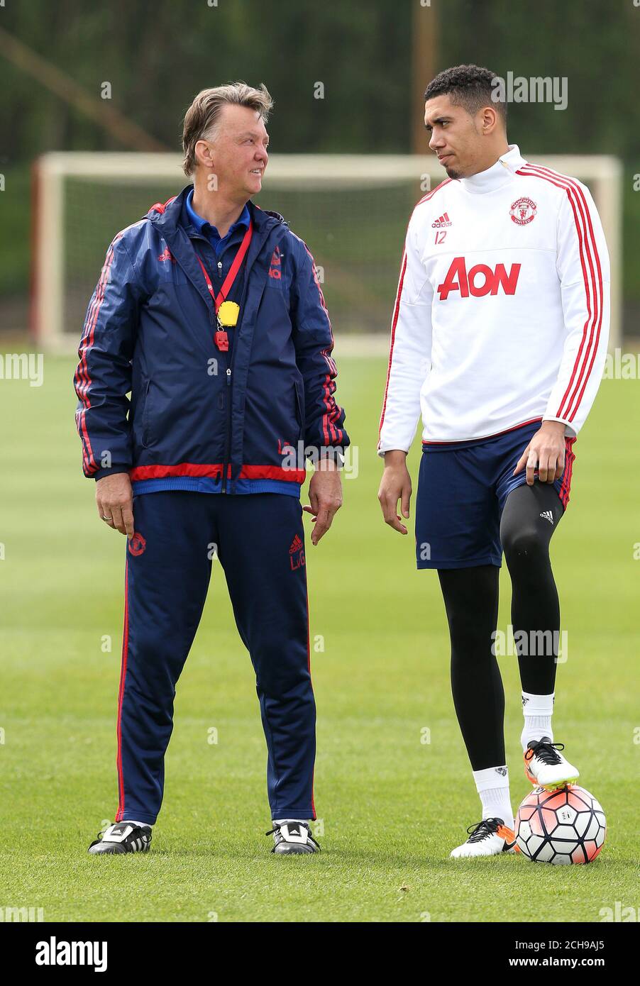Manchester united manager louis van gaal, during the training session ...
