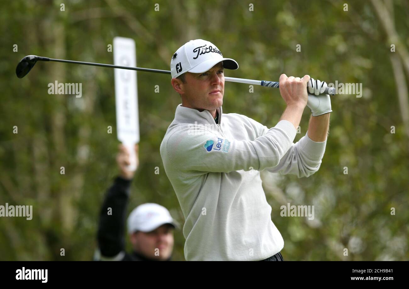 Northern Ireland's Michael Hoey tees off on the second hole during day ...