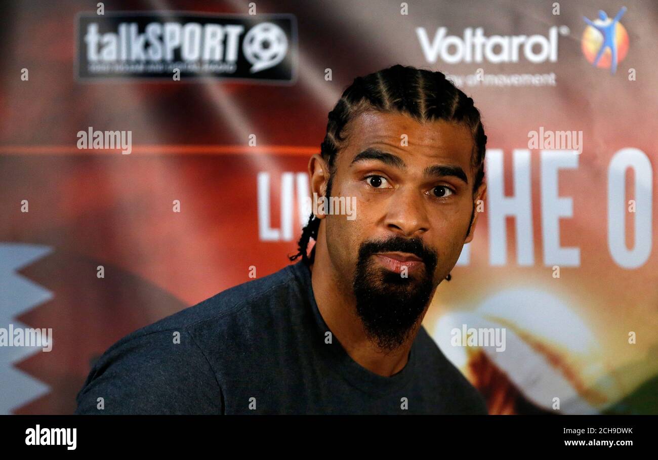 David Haye during the weigh-in at the O2 Arena, London Stock Photo - Alamy