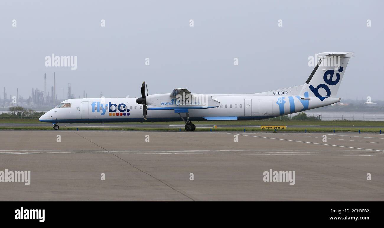 A Flybe aircraft at Liverpool John Lennon Airport Stock Photo - Alamy