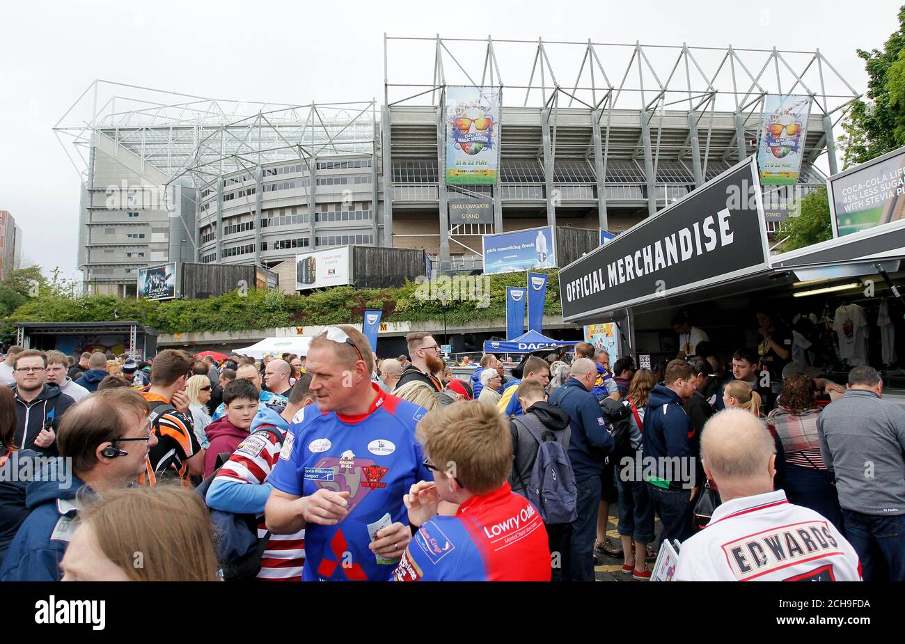 The fan zone outside Newcastle United's St James' Park before the Dacia ...