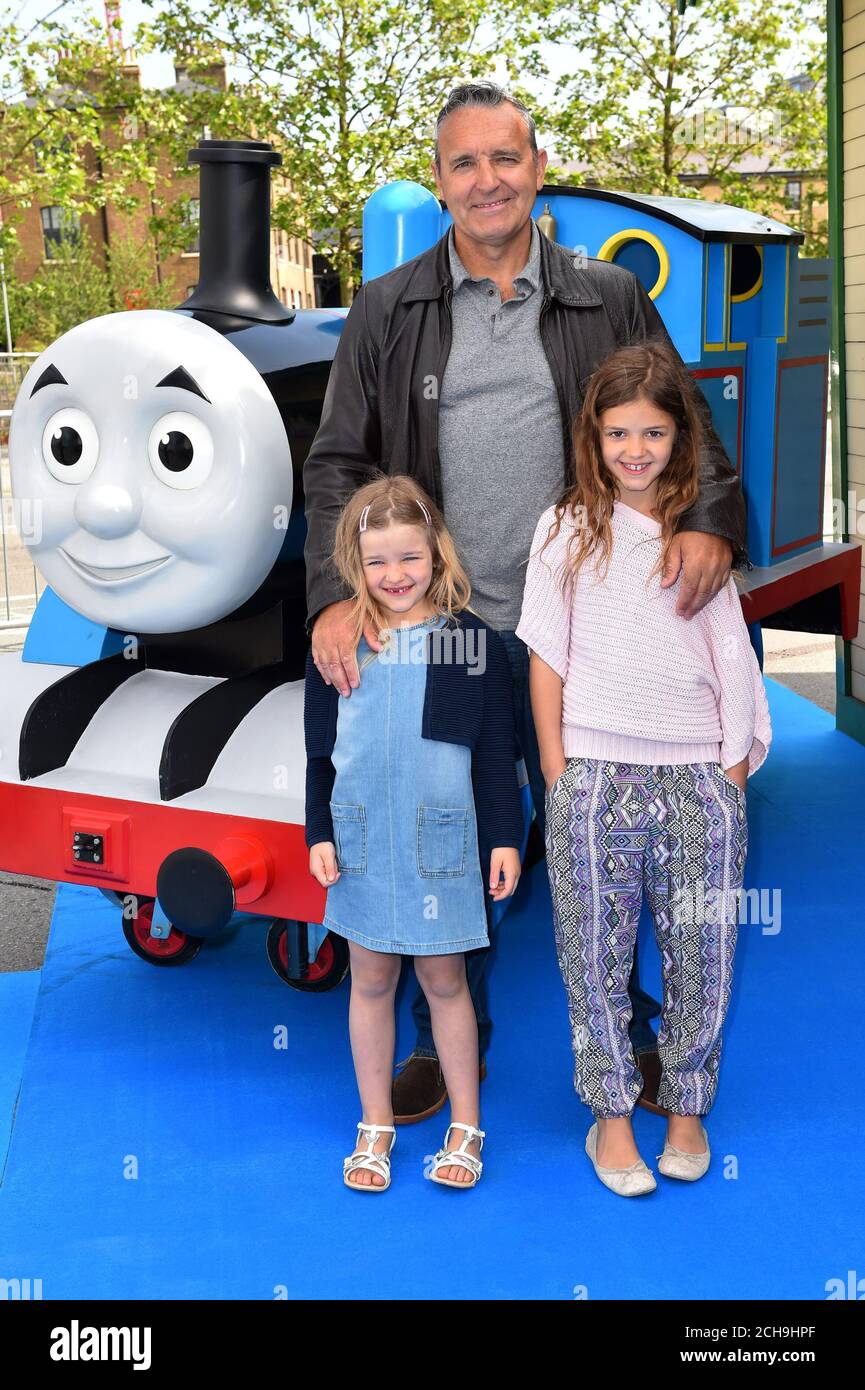 EDITORIAL USE ONLY Mark Moraghan with daughters Yvie, 6 and Ella, 8 ...