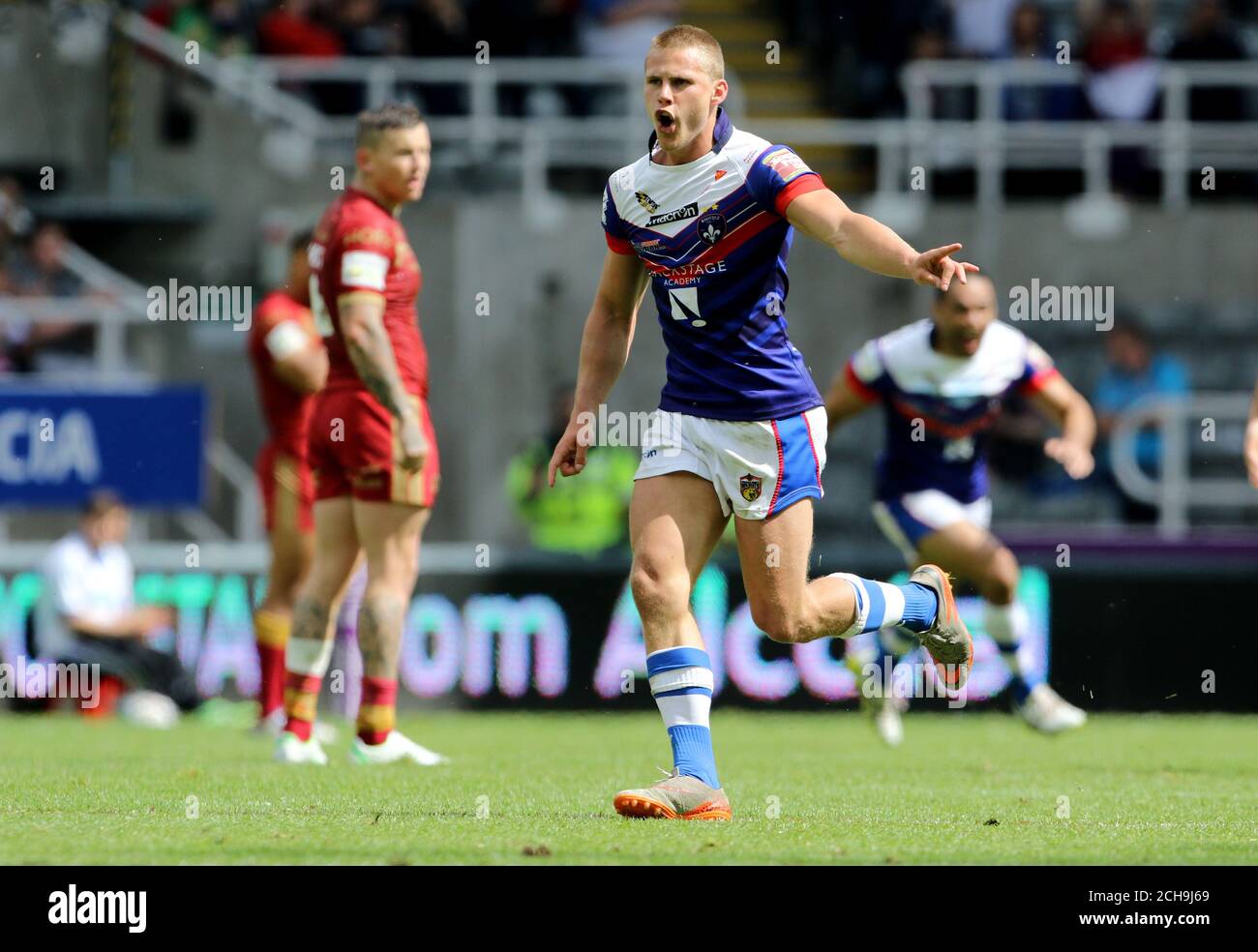 Wakefield Wildcat's Jacob Miller celebrates his drop goal to win the ...