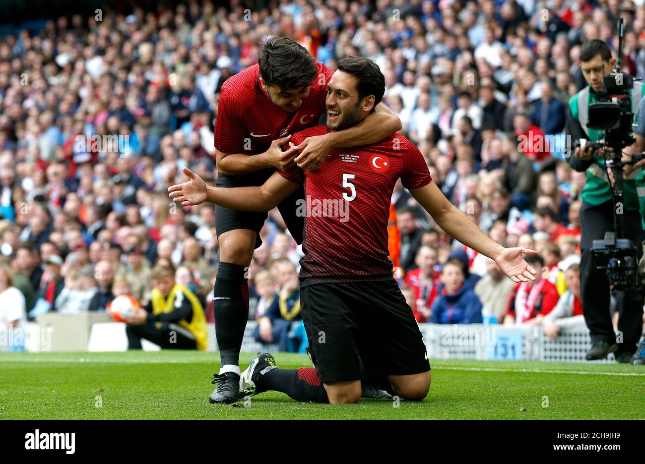 Turkeys hakan calhanoglu celebrates scoring hi-res stock photography ...