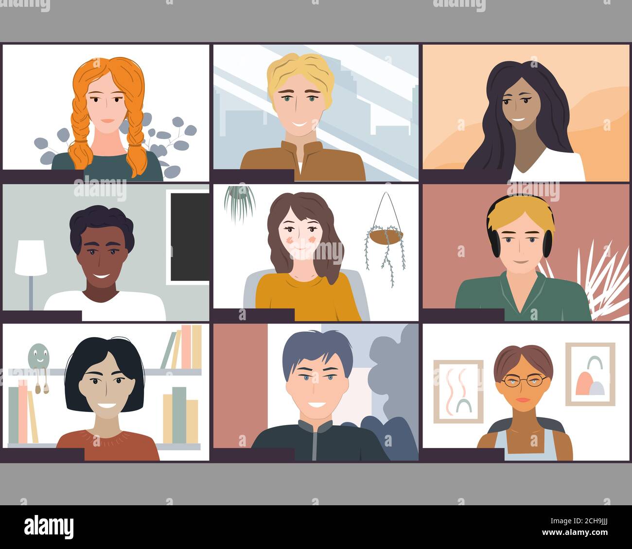 Zoom meeting cartoon hi-res stock photography and images - Alamy