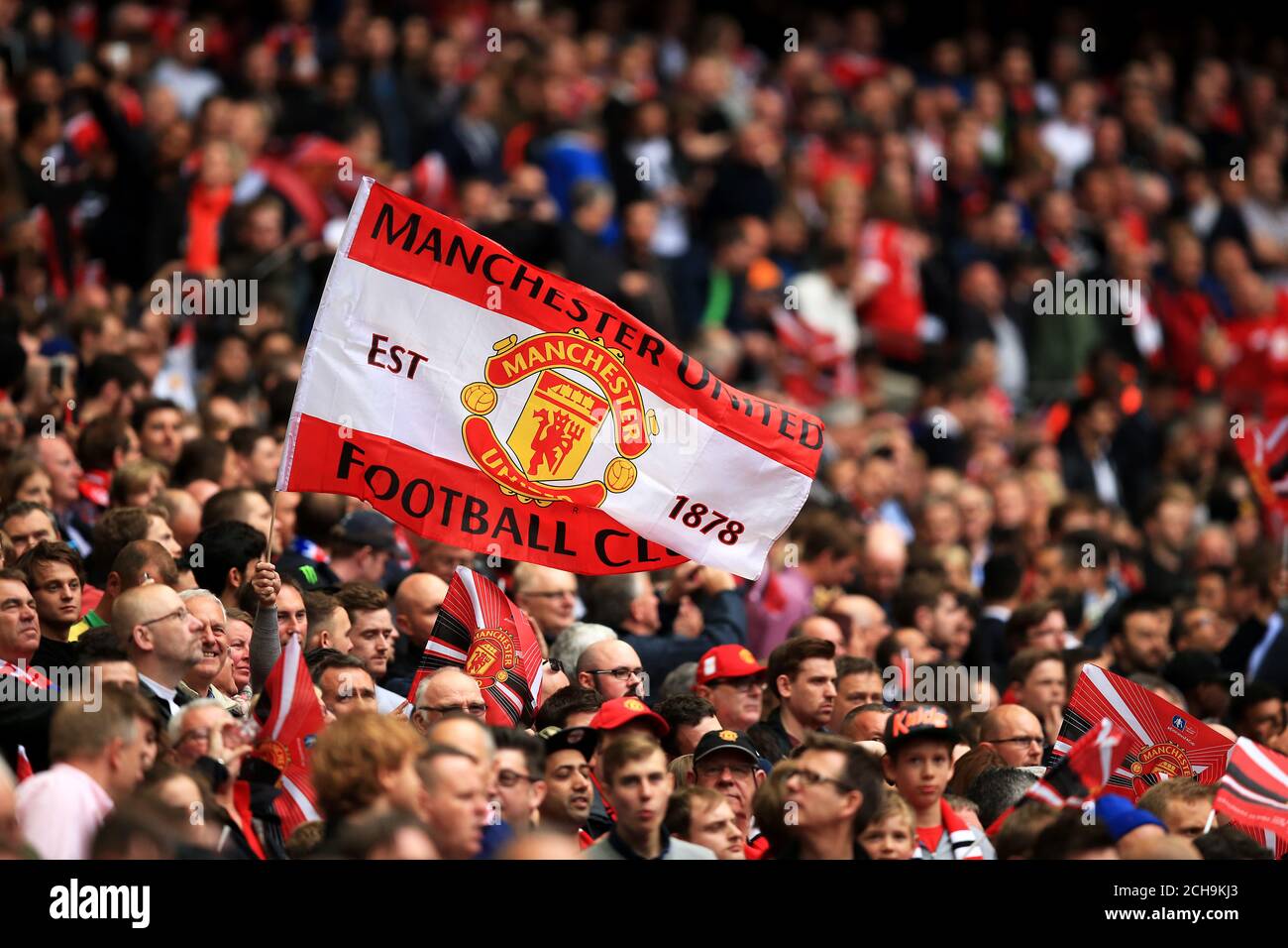 Manchester United fans in the stands at Wembley Stadium Stock Photo - Alamy