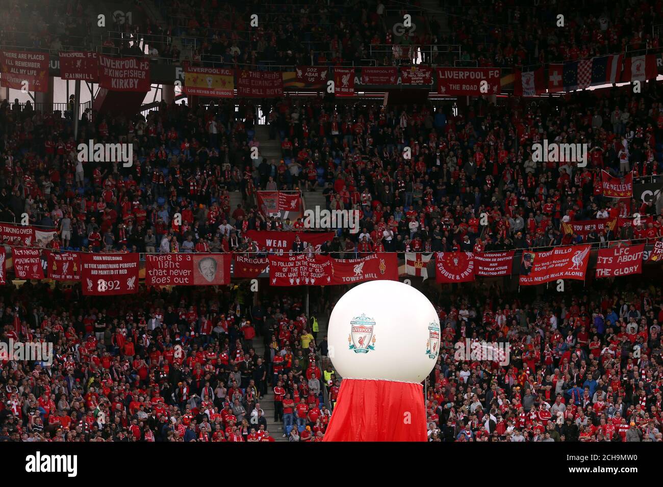 Liverpool fans in the stands Stock Photo - Alamy