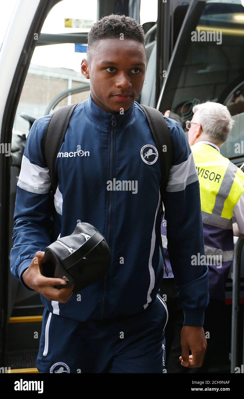 Millwall's Mahlon Romeo arriving at The Den Stock Photo - Alamy