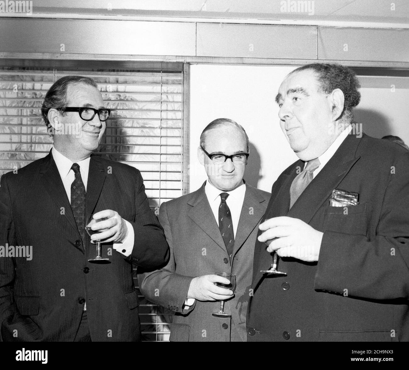 Lord Goodman (right) at the annual luncheon of the Press Association at ...