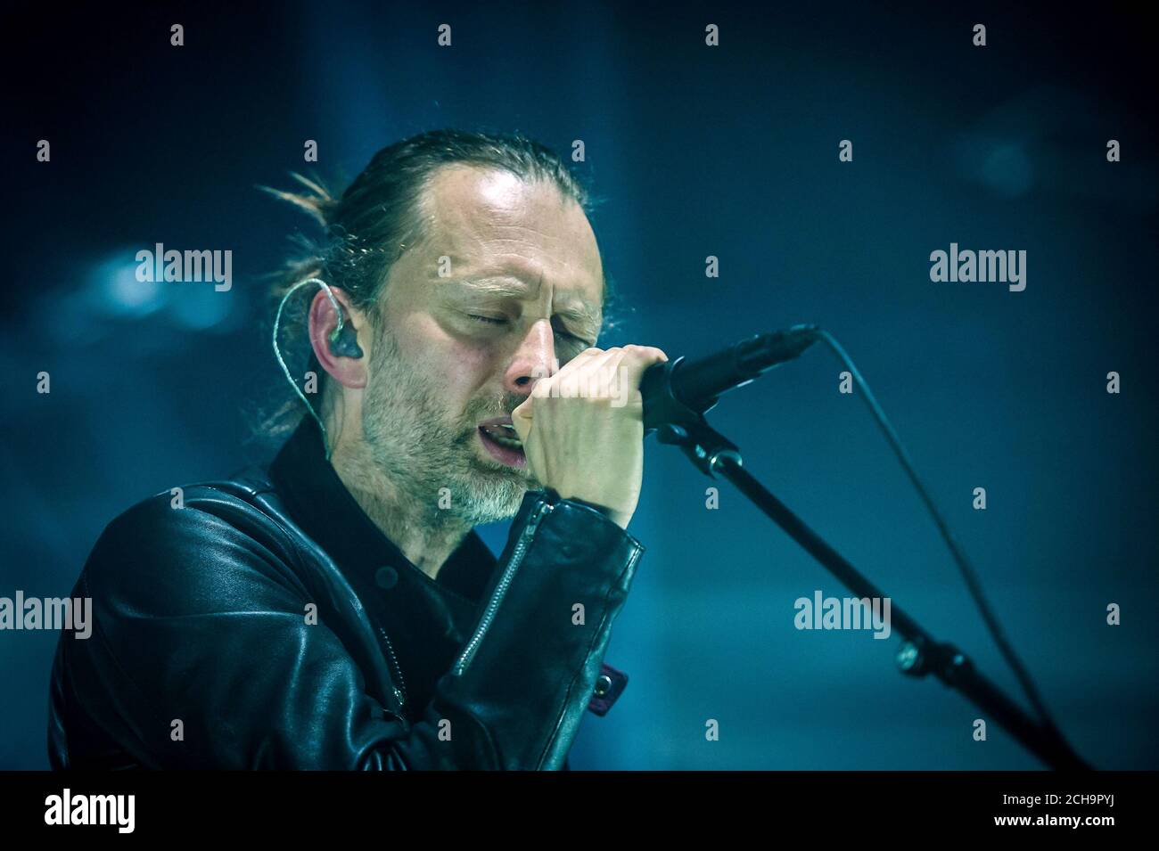 Thom Yorke of Radiohead performs live on stage, at the Roundhouse ...